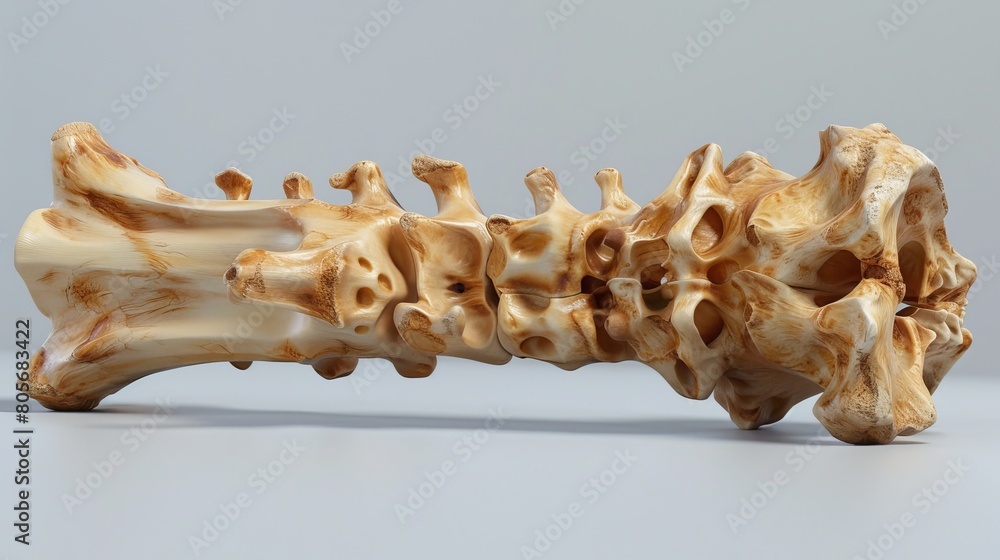 Anatomically detailed 360-degree view of a bone, highlighting its ...