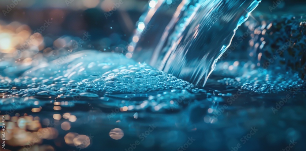 Water flowing out of a pipe from a water treatment. Generate AI image ...