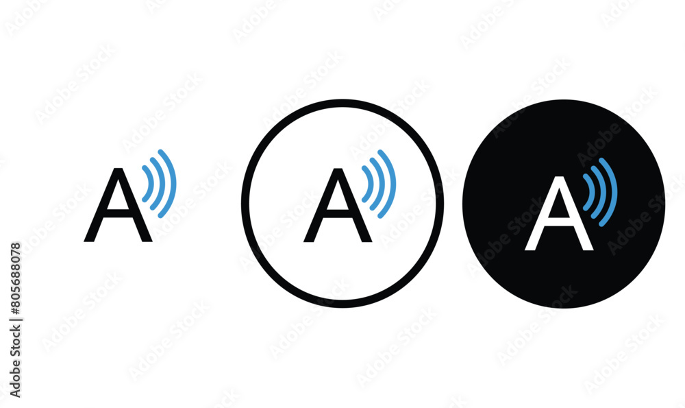 icon Read Aloud black outline for web site design and mobile dark mode ...