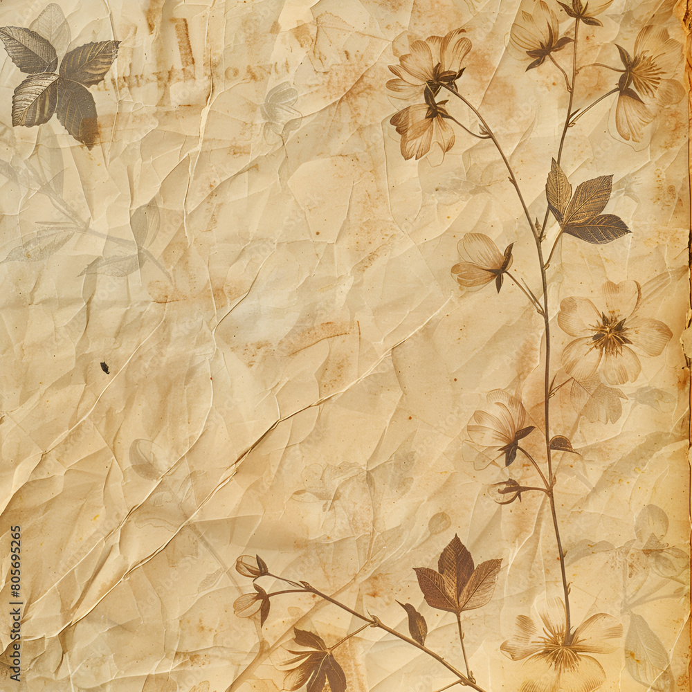 old paper background with leaves, Vintage paper background wallpaper on ...