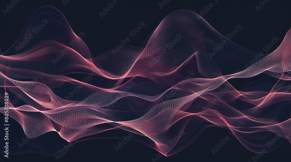 Dynamic digital wave pulses with energy, creating a mesmerizing display ...