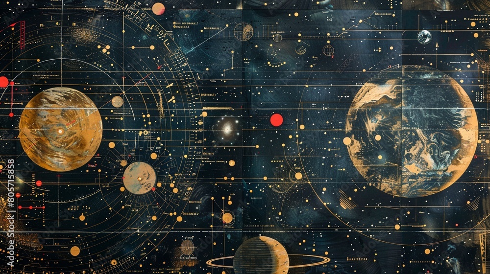 Astronomical Charts with a Missing Planet Noted Show a series of ...