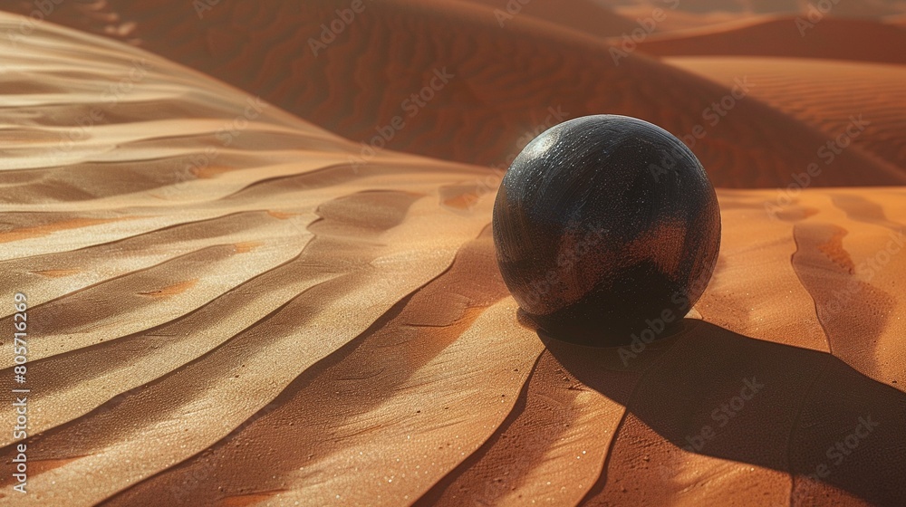 Shadow of a Planet on a Sand Dune Create an image where the shadow of a ...