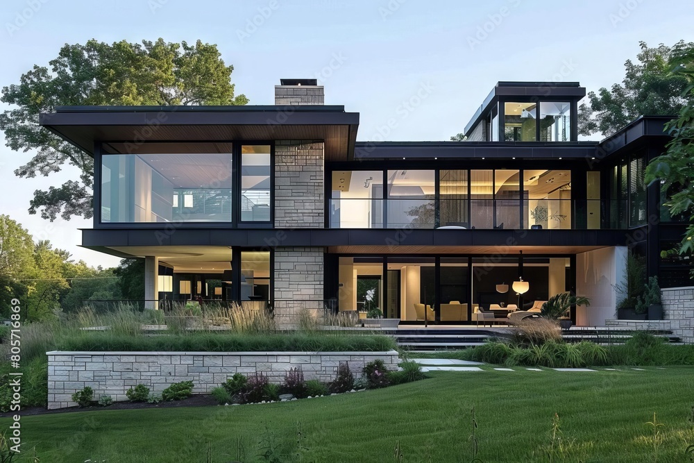modern splitlevel house with staggered floor levels and contemporary ...