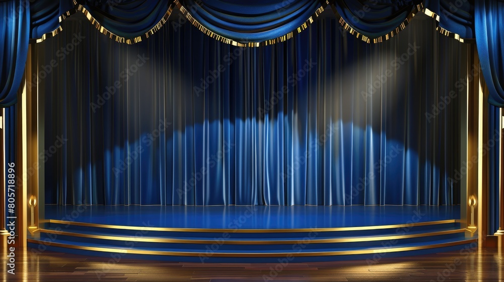 Theatre stage with elegant curtain creates a versatile backdrop for ...