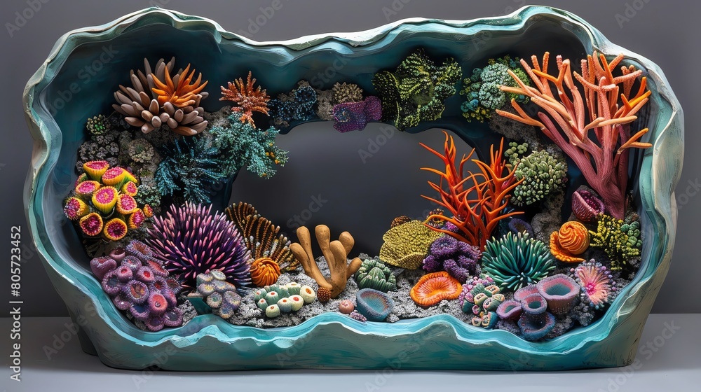 Bring to life the dynamic patterns of a coral reef seen from above in a ...