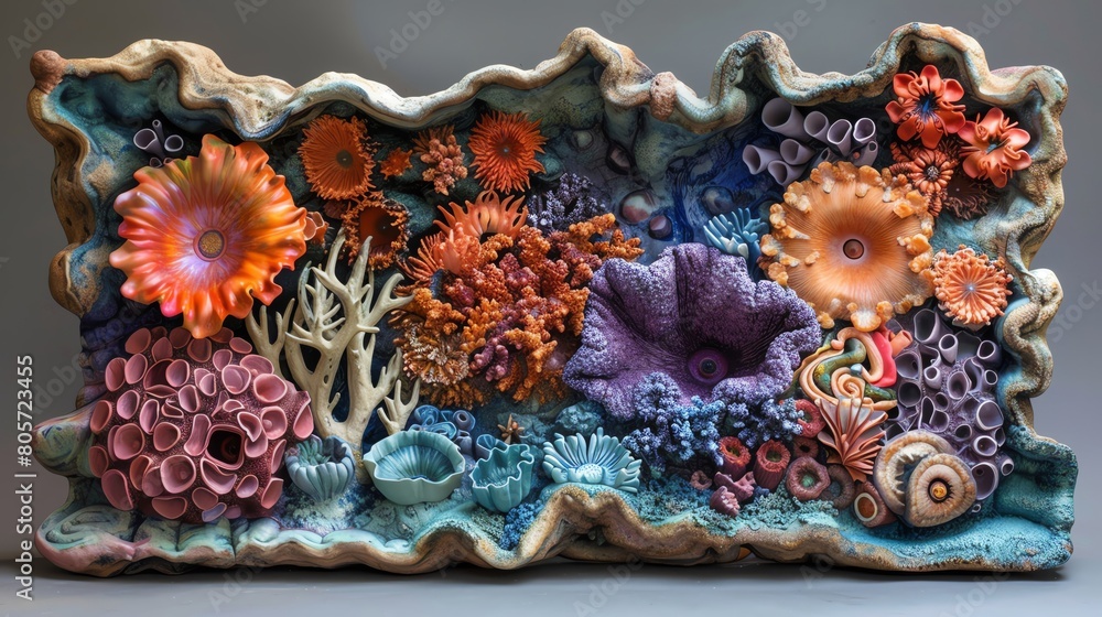 Bring to life the dynamic patterns of a coral reef seen from above in a ...
