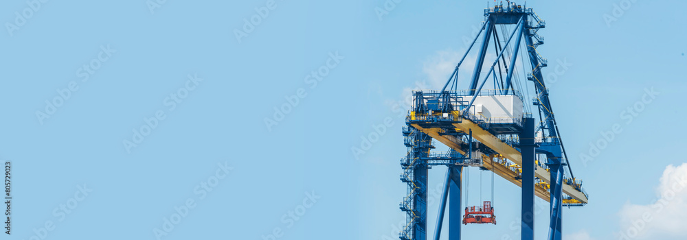 Banner Logistic shipping quay boat Engineering crane depot at logistic ...