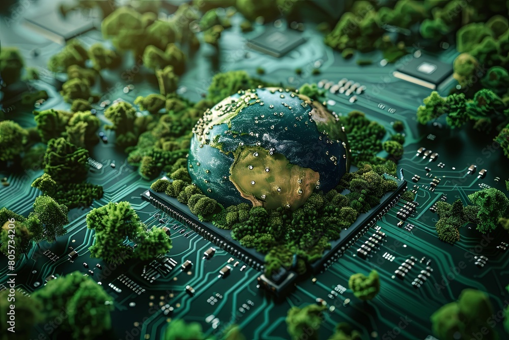 The concept of integrating AI technology for sustainability and greener ...
