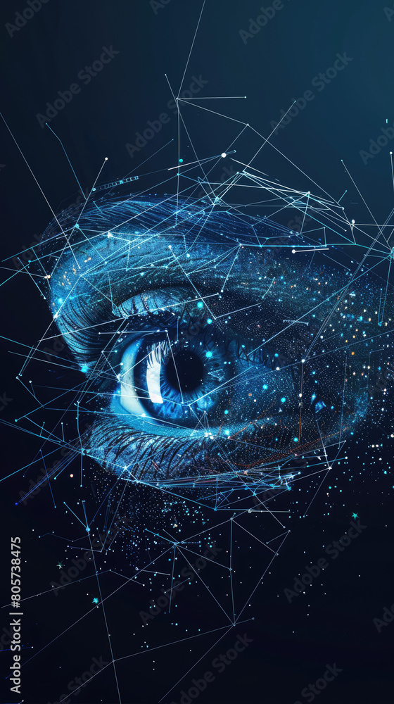 Low Poly wireframe technology eye Futuristic concept Vector eye mesh ...