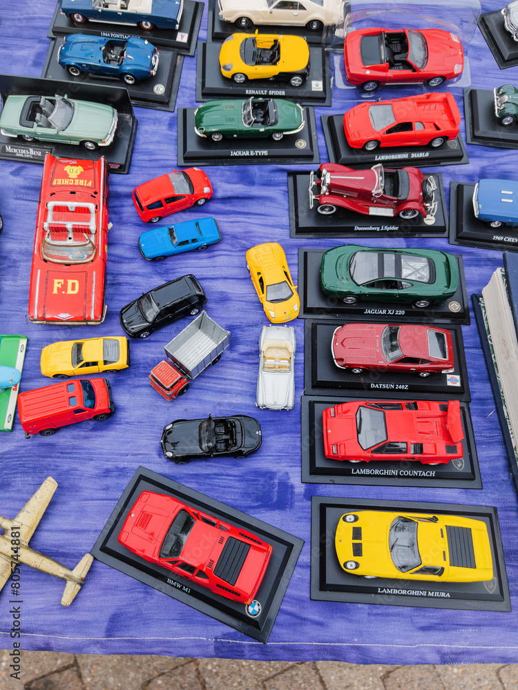 Vintage and Modern Diecast Car Collection Display Stock Photo | Adobe Stock