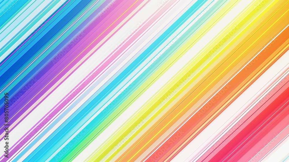 An array of rainbow-colored lines cascading diagonally across a bright ...