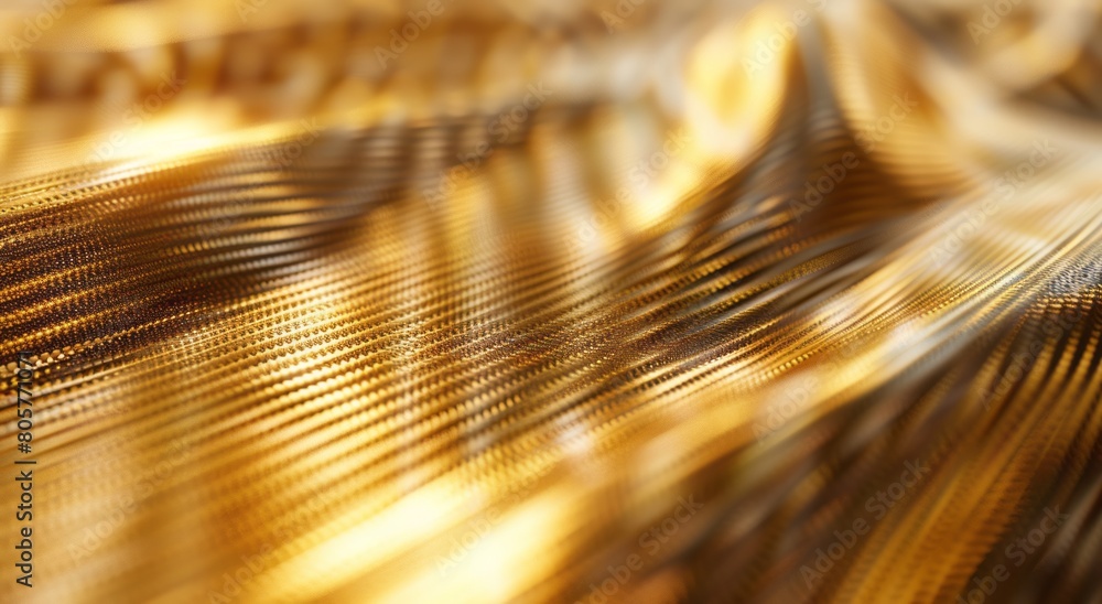 Closeup of the surface texture and pattern of golden carbon fiber ...