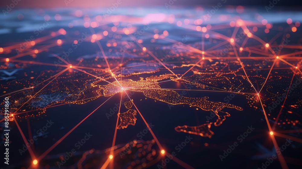 A dynamic technology background displaying a seamless pattern of ...