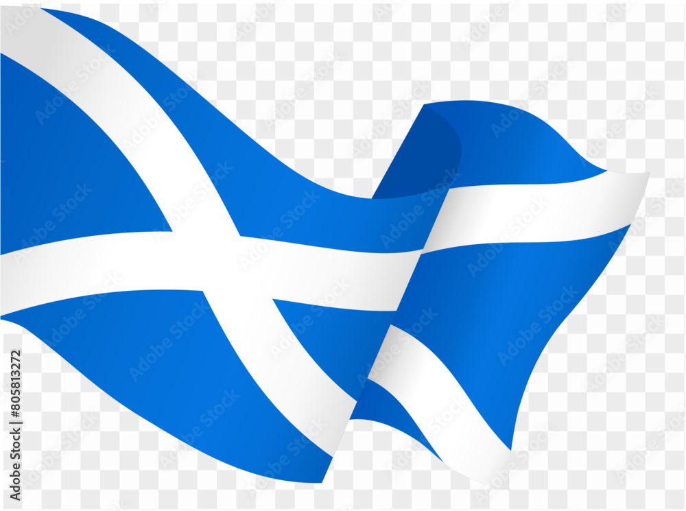 Scotland flag wave isolated on png or transparent background vector ...