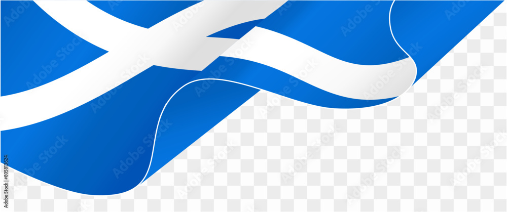 Scotland flag wave isolated on png or transparent background vector ...