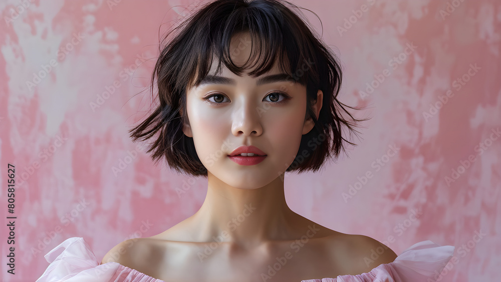 Graceful Pixie Cut for Asian Ballet Athlete, Elegant Hairstyle on ...