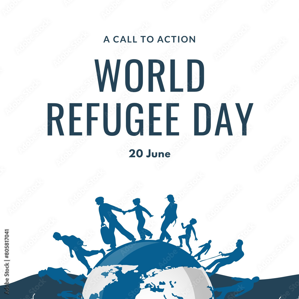 World Refugee Day concept for migrants poster and banner illustration ...