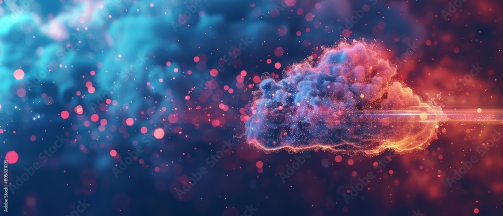 Imagine a futuristic view of cloud computing, visualized as a cloud ...