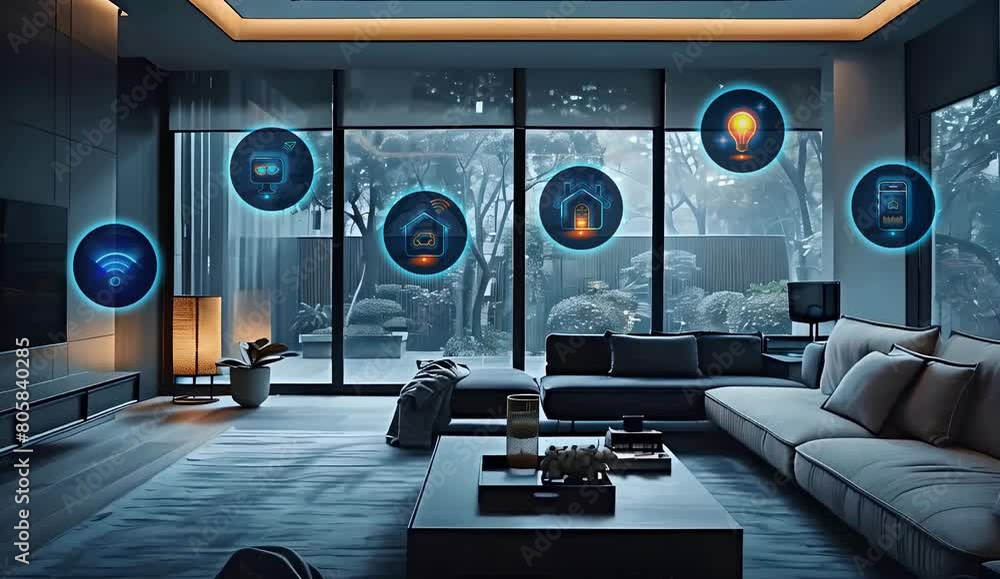 Smart home automation technology concept. Digital intelligent house ...