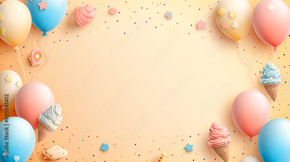 wide frame carnival background for preschoolers in pastel colors ...