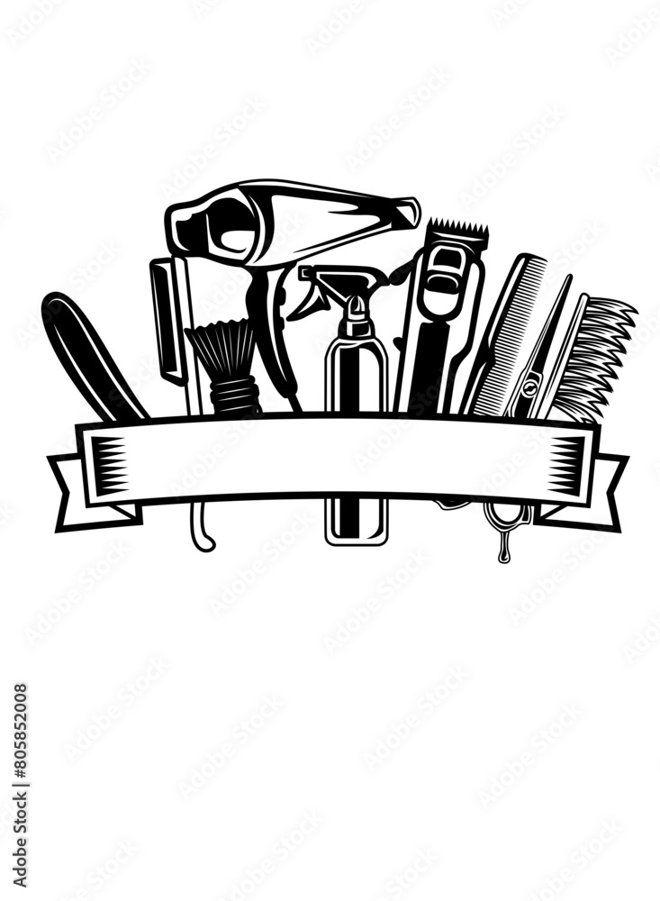 Barber Tools | Hair Cutter | Hair Stylist | Barbershop Signage | Hair ...