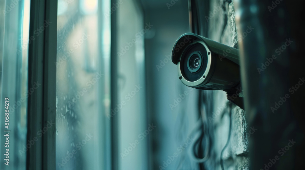 security camera footage of a burglary in progress, urban crime Stock ...