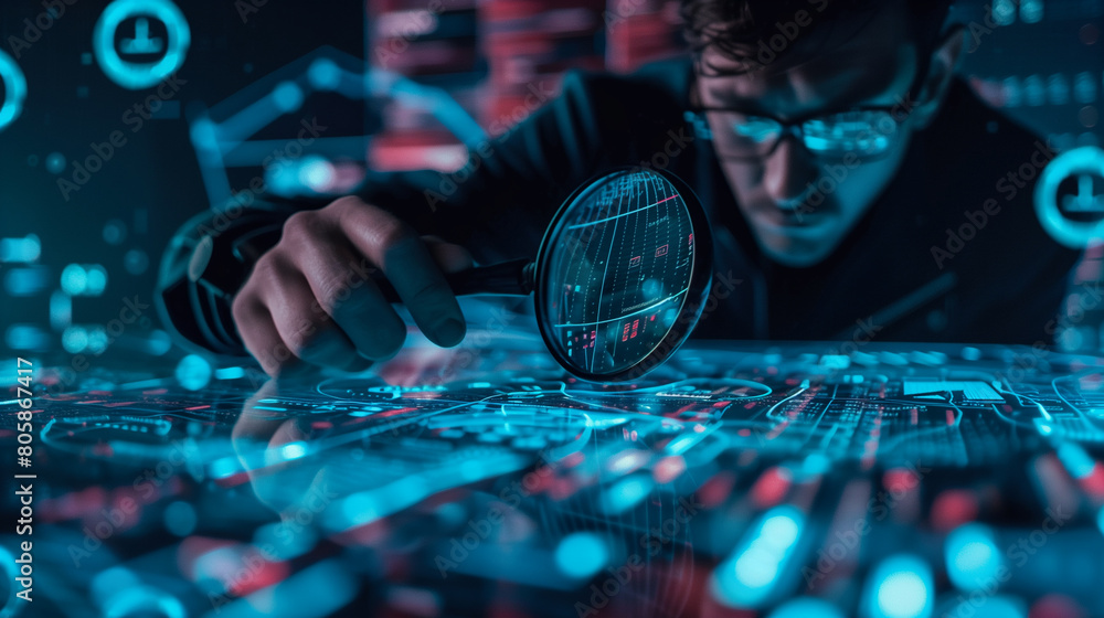 Digital Forensics with an image showing investigators analyzing digital ...