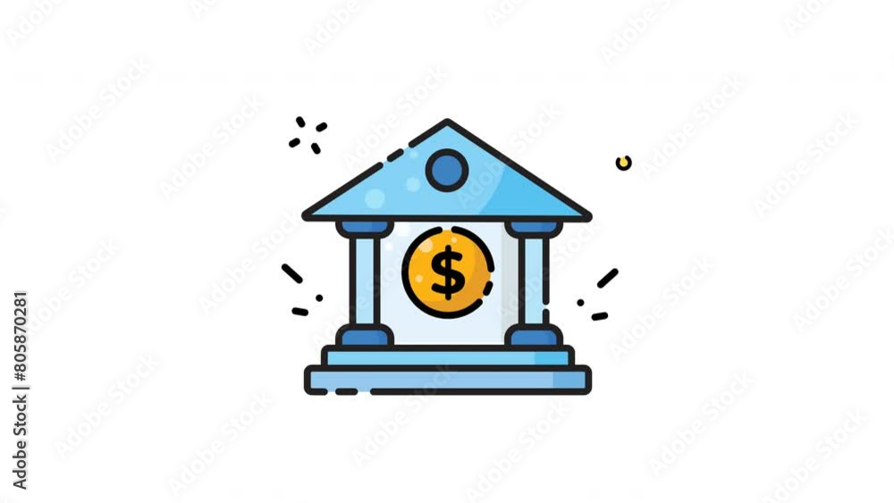 Bank animated icon with alpha channel. Perfect for project and ...