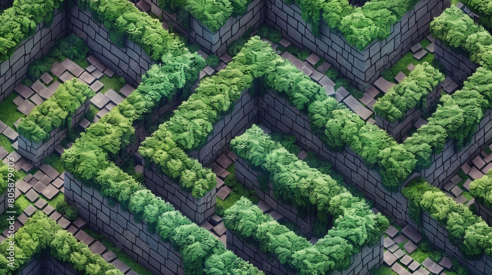 give me an image in pixel art of a labyrinth AI generated Stock ...