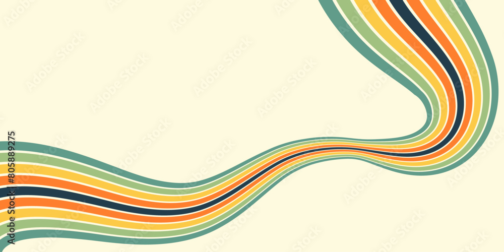 Abstract colorful 70s background vector. Vintage retro wallpaper with ...