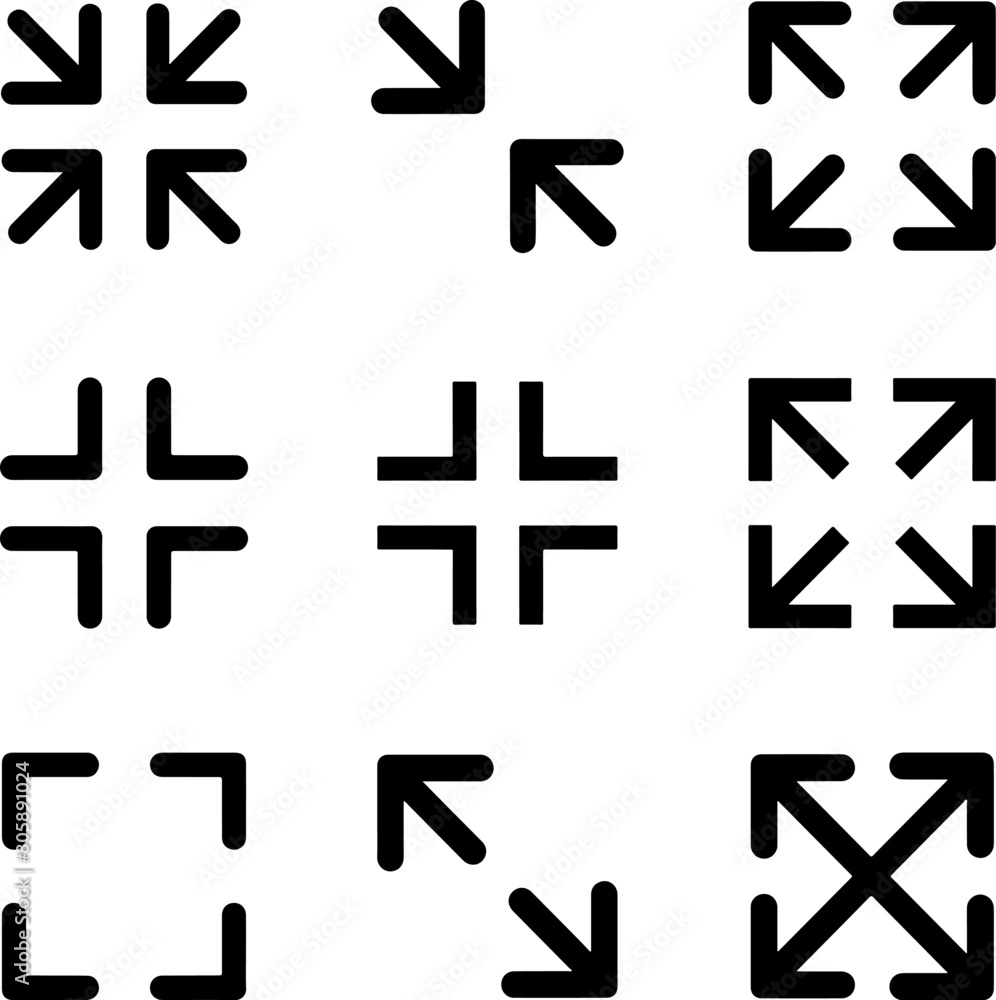 Pixel perfect icon set of cursor for application softwware. Resize ...