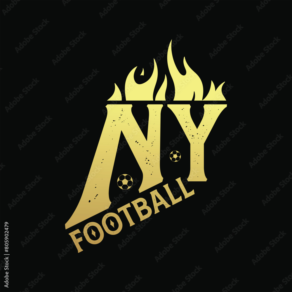 NY, New York Logo Type Icon with Vector Illustration and black ...