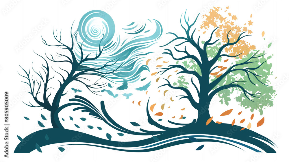 A wind icon with swirling gusts indicating windy weather and blustery ...
