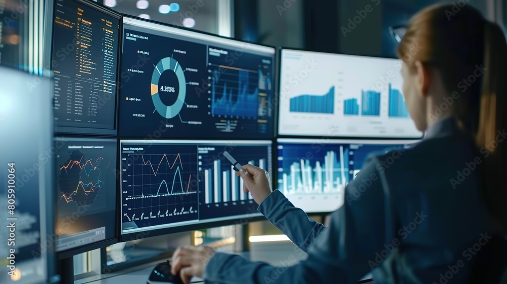 Foto de Analysts use computers and dashboards for business analysis ...