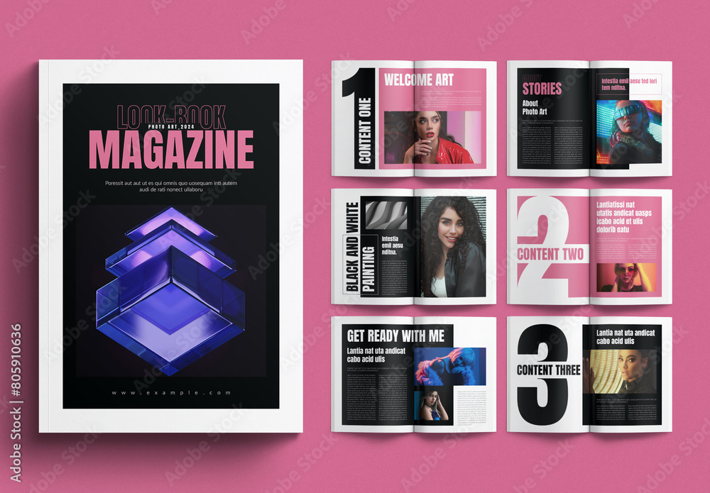 Lookbook Magazine Template Design Layout Stock Template | Adobe Stock