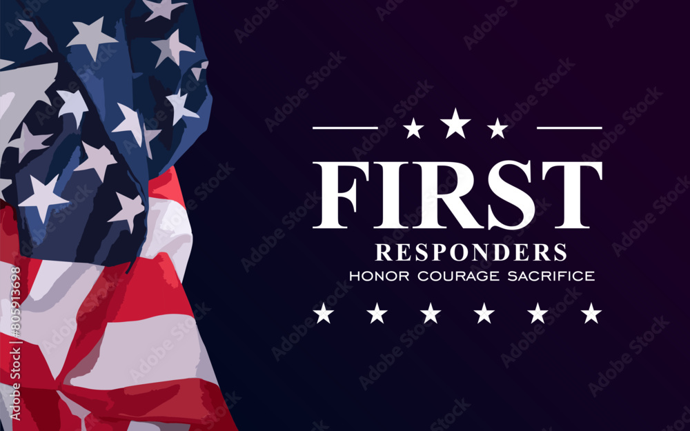 National First Responders Day Holiday concept. Template for background ...