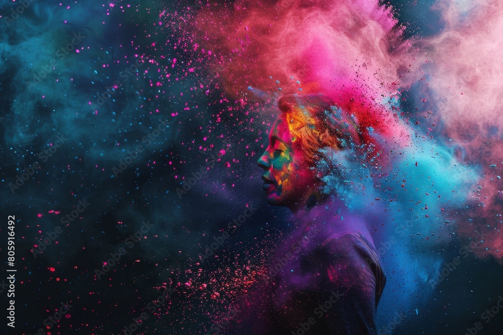 Energetic Celebration: Group of Friends Exploding with Joy Amidst a ...