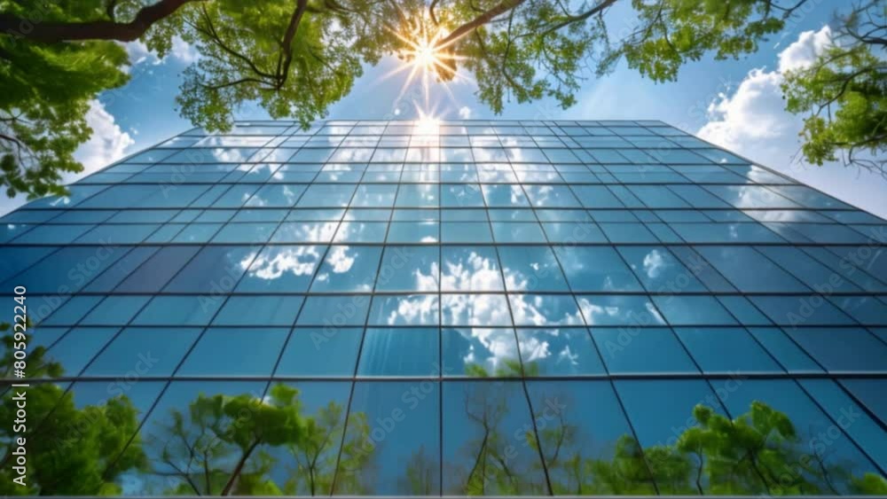 Building reflects nature and, sustainable glass building for reducing ...
