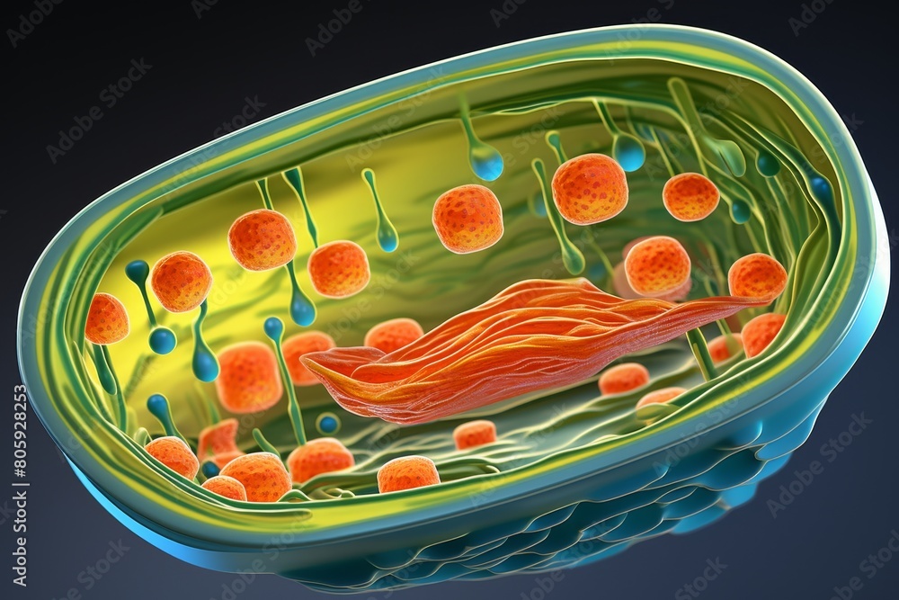Detailed cross-section view of a plant cell Stock Illustration | Adobe ...