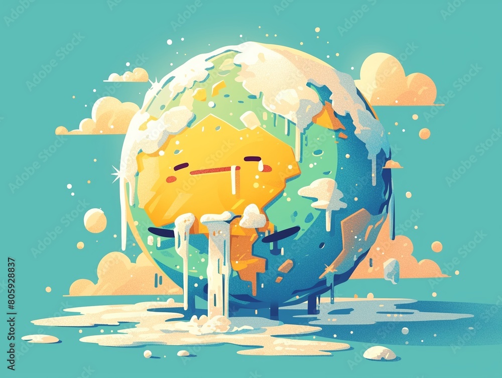 A science fiction novel cover featuring a Melting Earth, with visuals ...