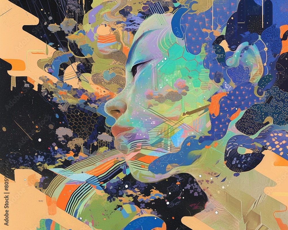An art gallery featuring abstract representations of CO2 Overload ...