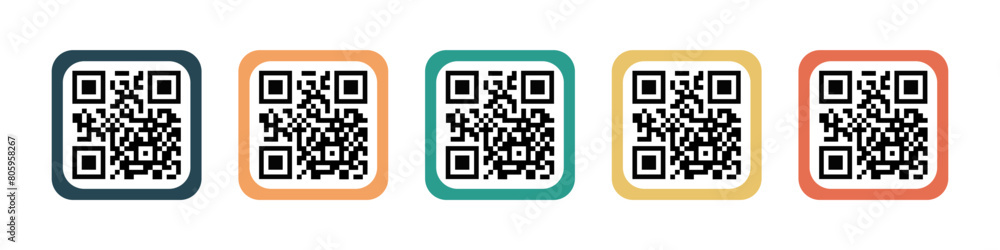 QR code logo. Scan QR code template in flat style. Vector Stock Vector ...