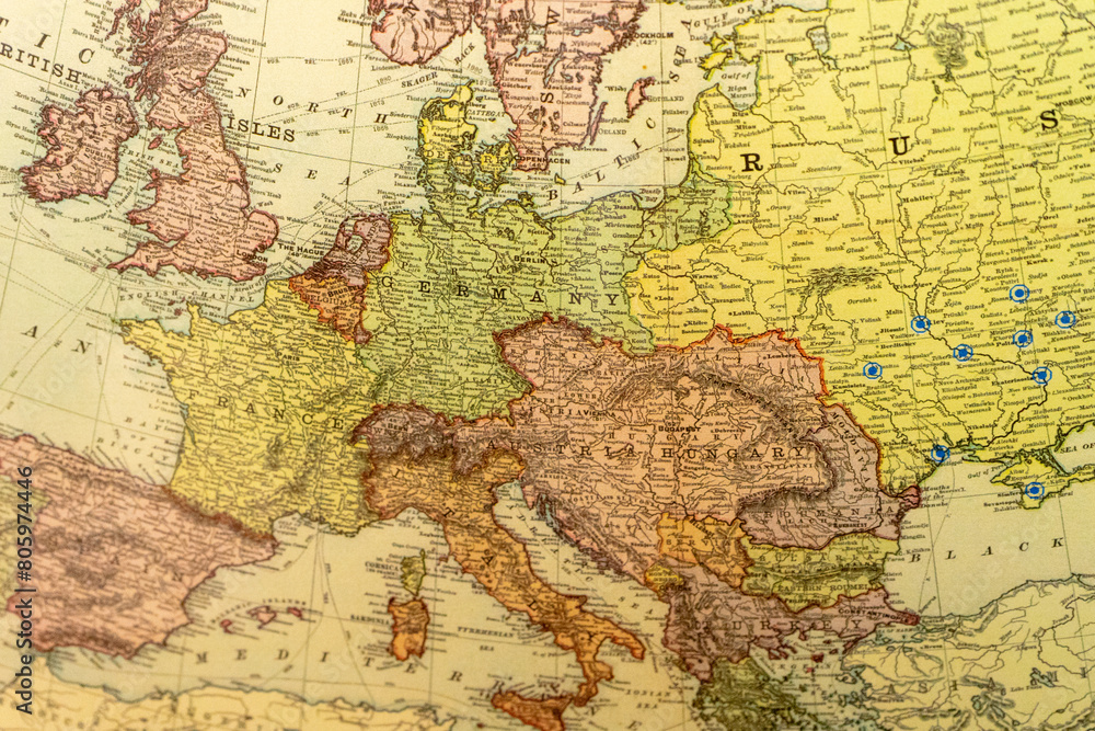 Old map of Europe - circa 1900 Stock Photo | Adobe Stock