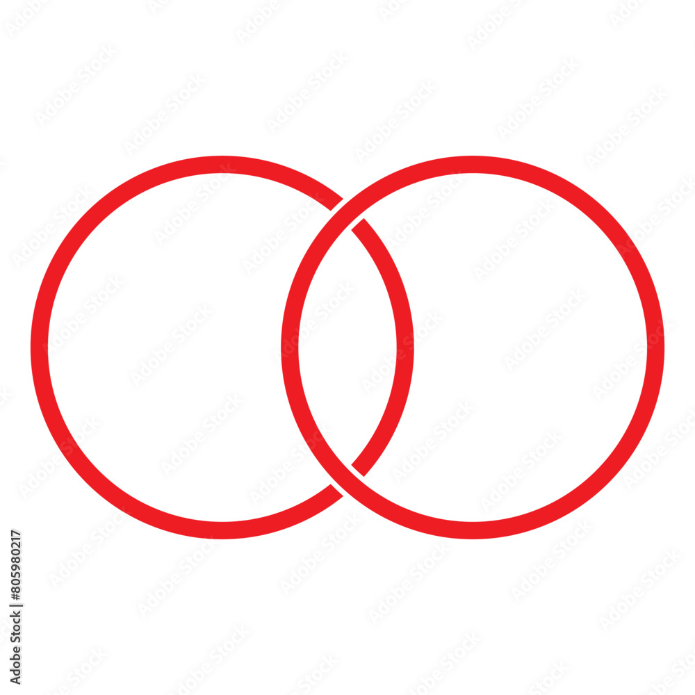 Intersecting, overlapping circles, rings element. Vector illustration ...