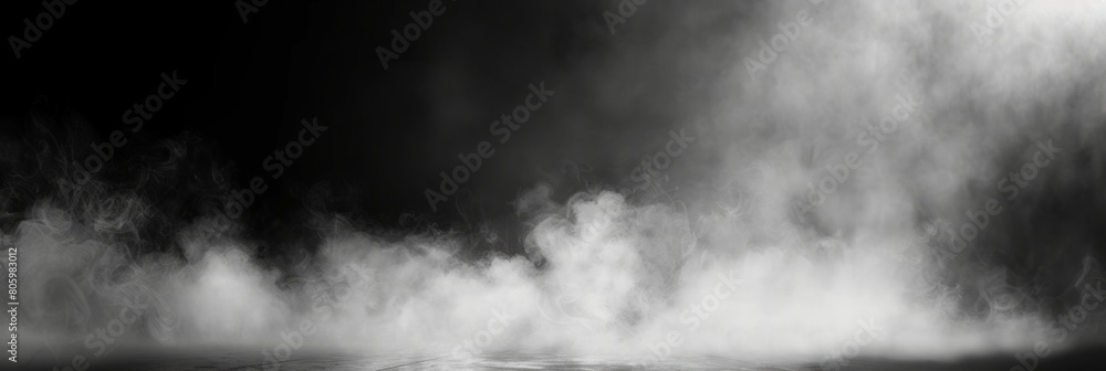 Smoke black ground fog cloud floor mist background steam dust dark ...