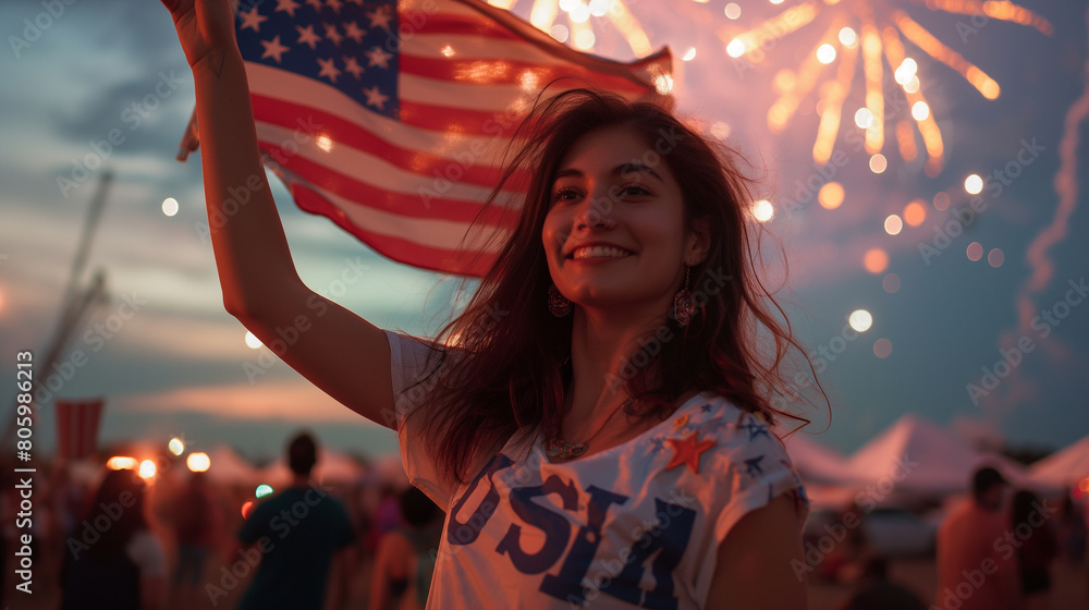 Amidst the jubilant festivities of Independence Day, a woman proudly ...