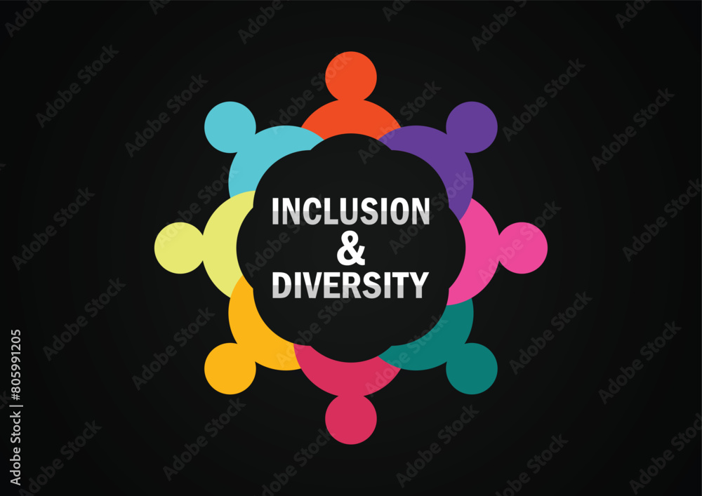Inclusion and diversity infographic Silhouettes people vector set ...
