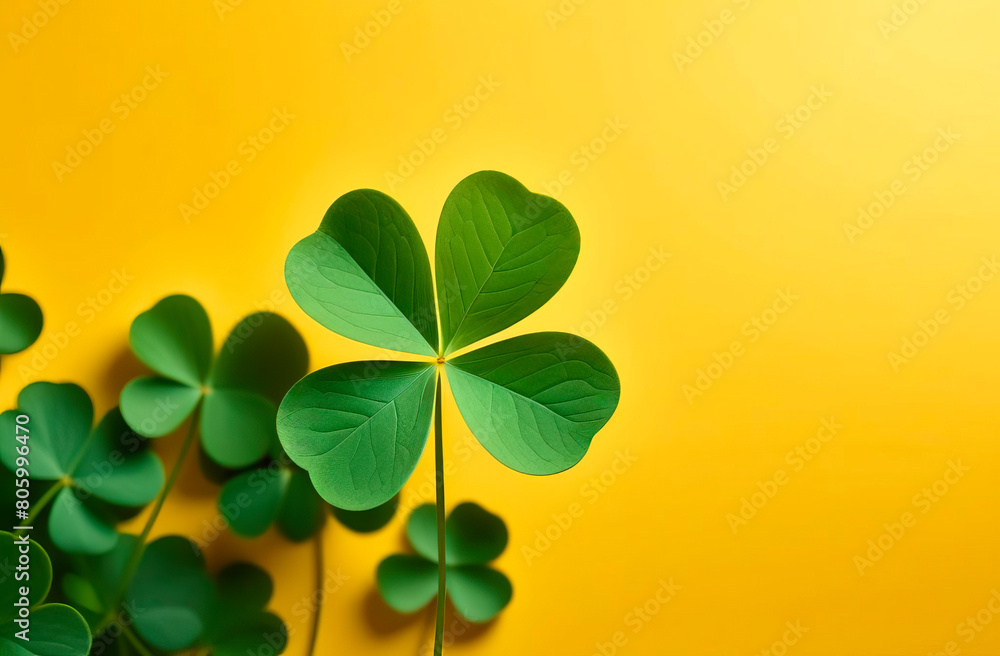 Clovers leaves on black background. The symbolic of Four Leaf Clover ...