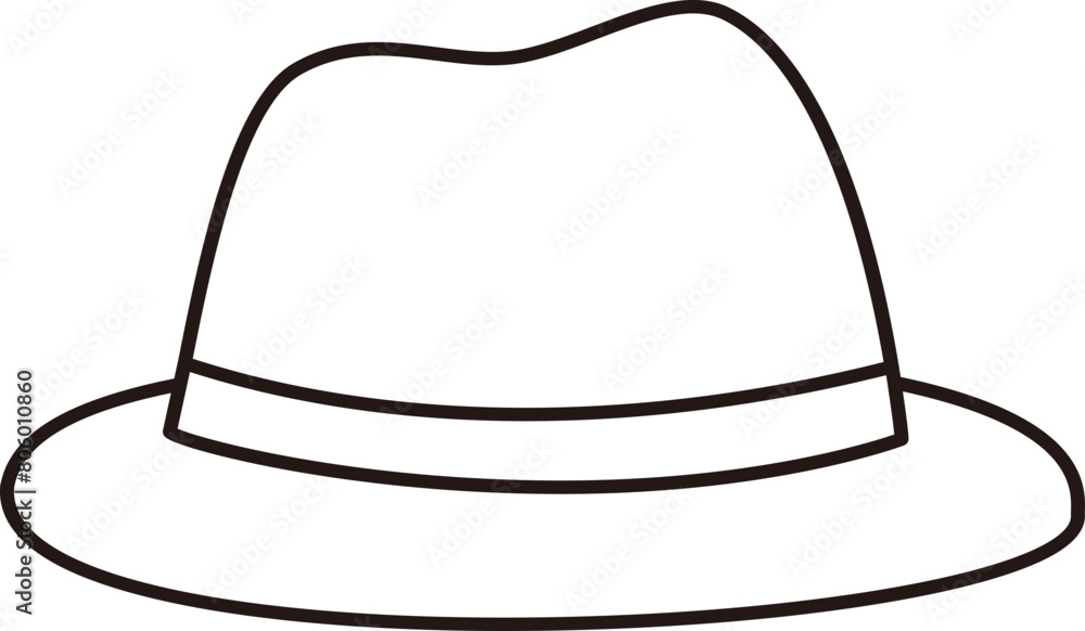 Hat outline. Fathers Day Icon Hat Symbol outline vector. Isolated hat ...